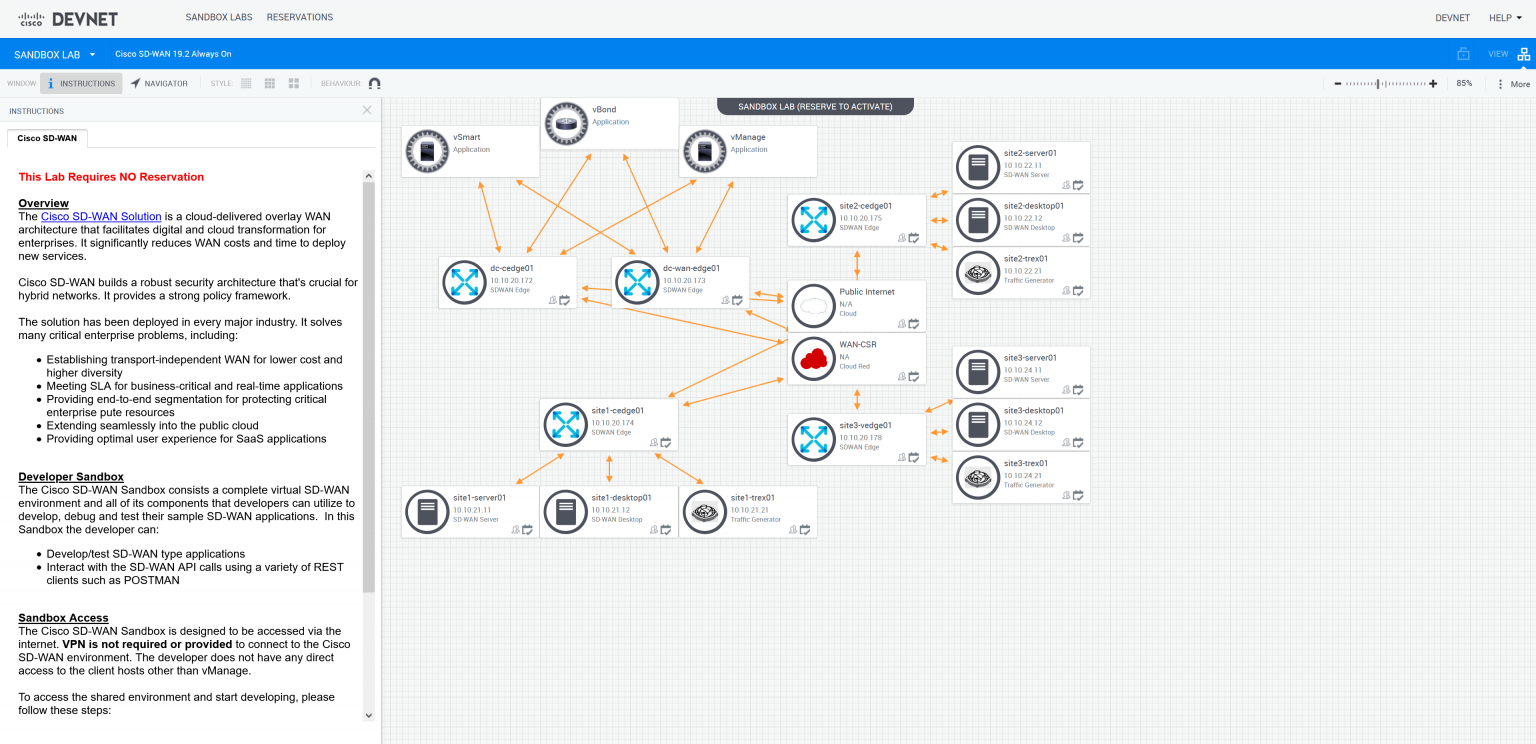 Cisco SD-WAN Lab Options