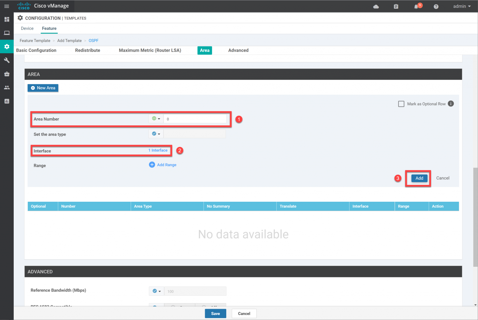 Cisco SD-WAN OSPF Configuration