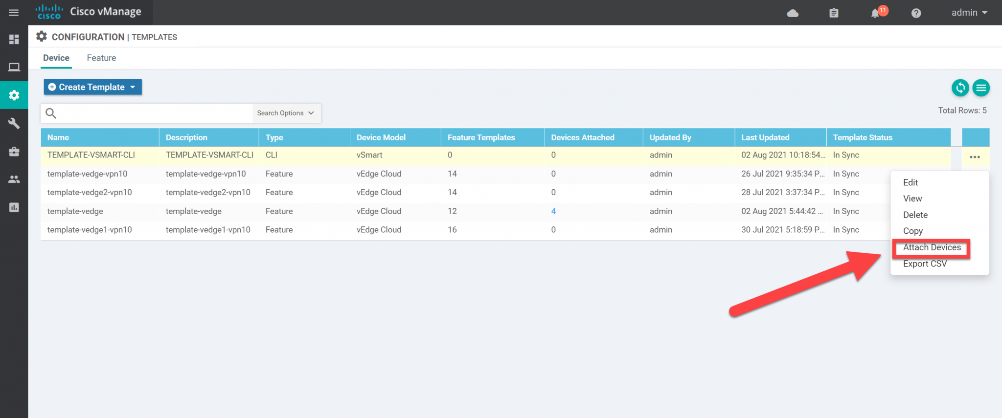 Cisco SD-WAN vSmart CLI Template